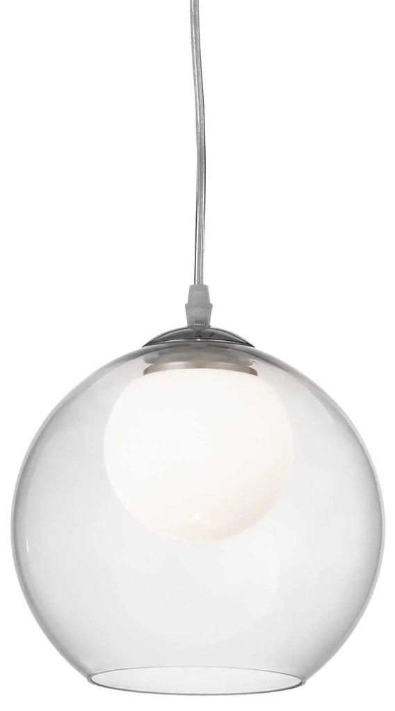 Ideal Lux Závěsné svítidlo NEMO SP1 ø 20 cm, v. max. 233 cm Barva: Fade chrom