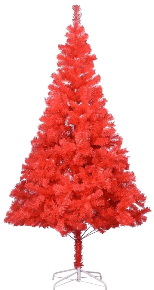 329184 vidaXL Umělý vánoční stromek se stojanem červený 240 cm PVC