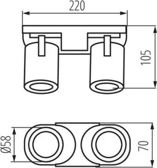 Svítidlo Kanlux LAURIN EL-2I B GU10 29123