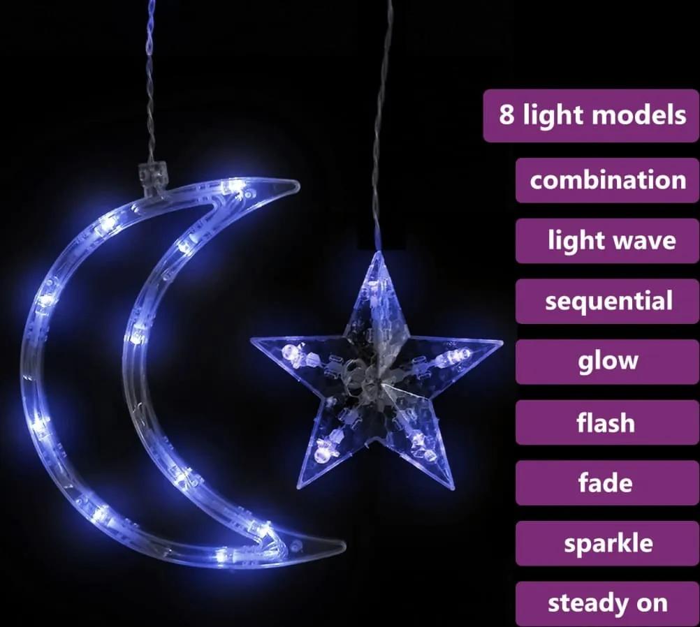vidaXL Pohádková světla hvězda a měsíc ovladač 345 LED [328800] Barva: Studená bílá