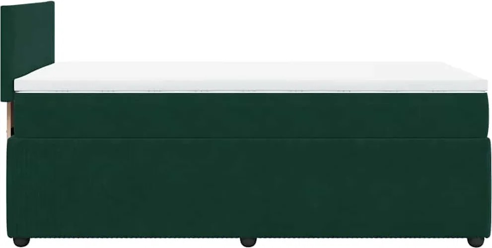 Box spring postel s matrací tmavě zelená 80 x 200 cm samet 3289887