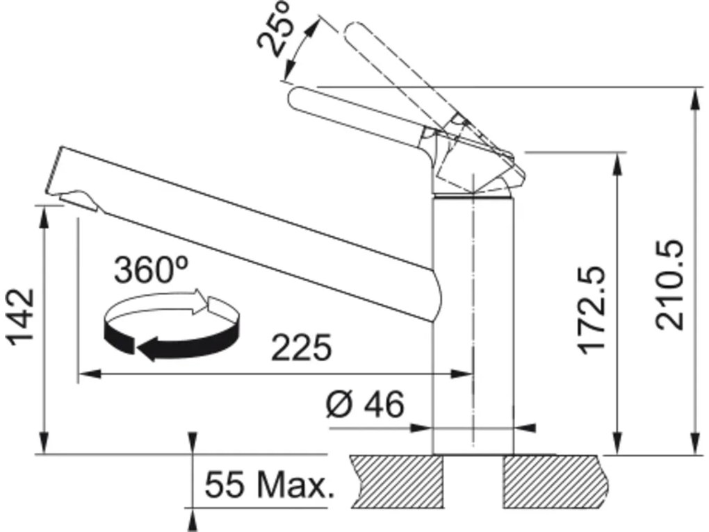 Dřezová baterie Franke FC 3054.085 Orbit Pískový melír