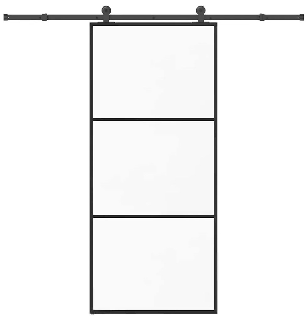 Posuvné dveře s kováním 90x205 cm ESG sklo a hliník 3332807