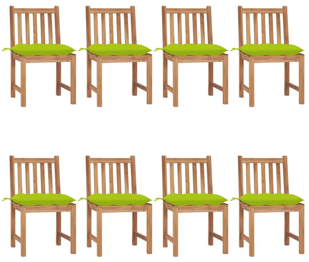Zahradní židle s poduškami 8 ks masivní teak 3073168