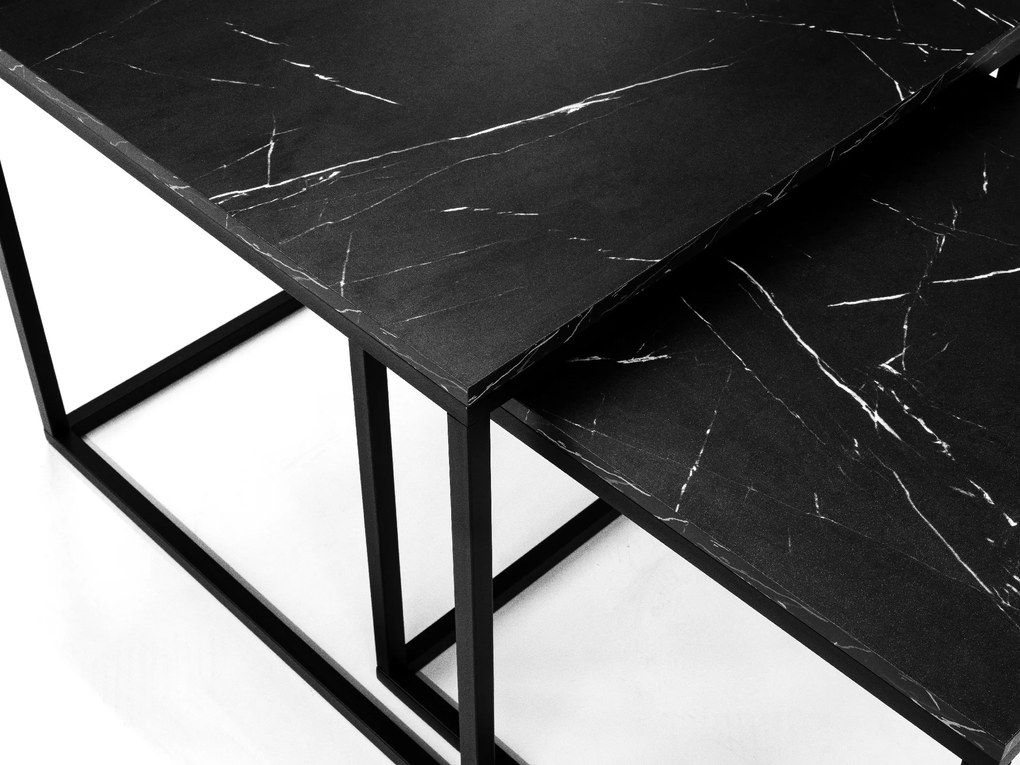 GAB Konferenční stolky VEROLA, 65/55 cm Barva dřeva: Bílá Mramor