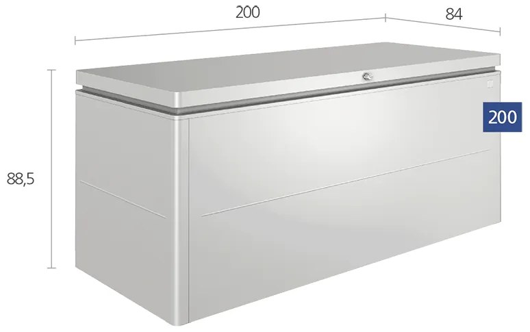 Biohort Úložný box LoungeBox® 200, stříbrná metalíza