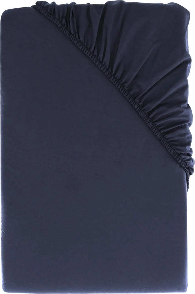 Livarno home Perkálové napínací prostěradlo, 90-100 x 200 cm (navy modrá)