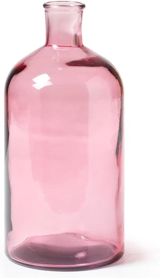 Růžová skleněná váza La Forma Semplice, výška 28 cm