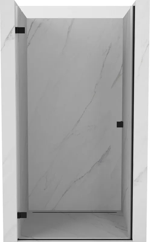 Mexen, Mexen Lunar-B levé otočné sprchové dveře 70 cm, transparentní, černé - 832-070-000-70-00-L