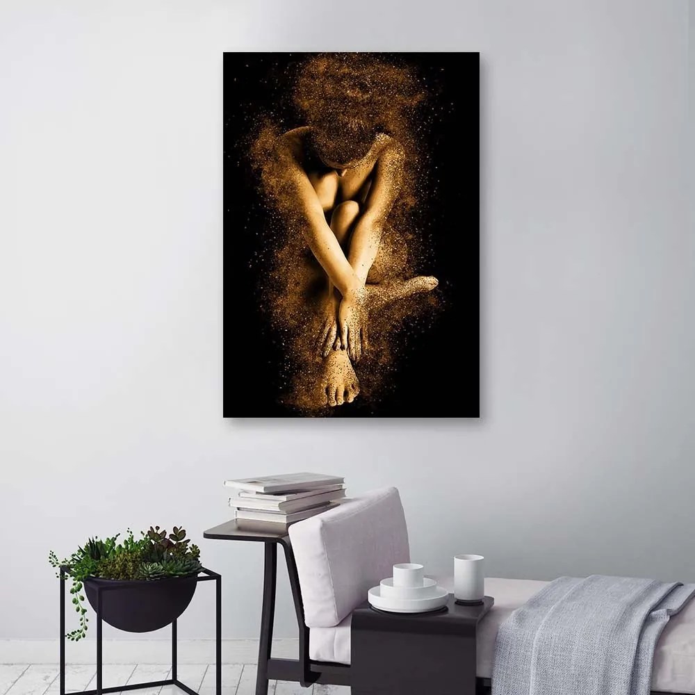 Obraz na plátně Zlatý ženský akt - 70x100 cm