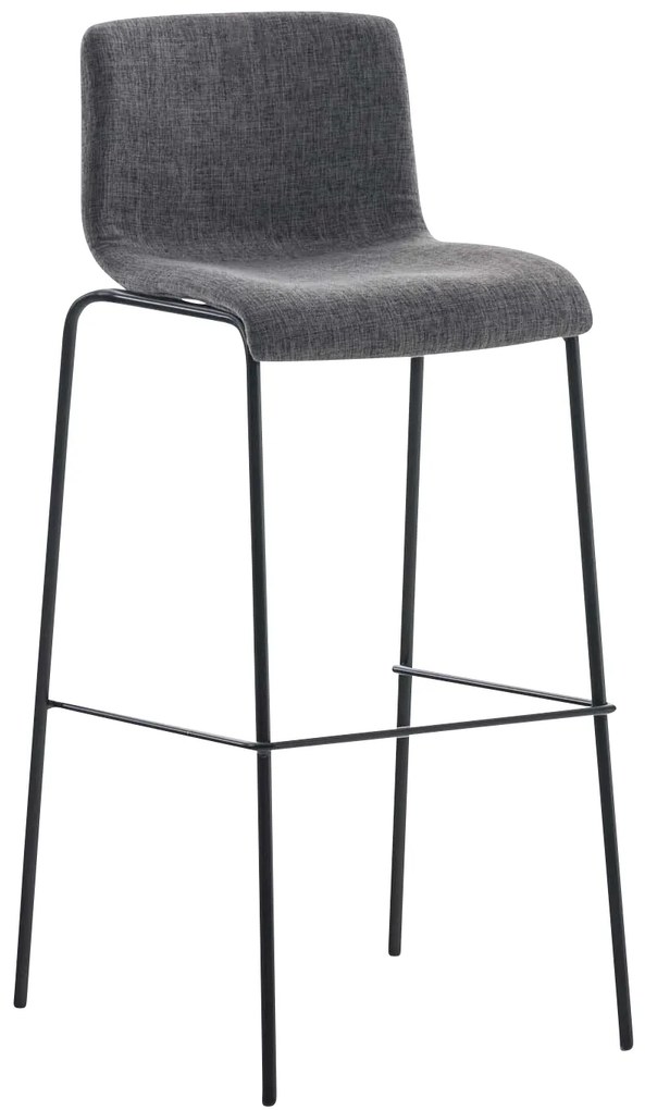 Barová židle Hoover ~ látka, kovové nohy černé - Světle šedá