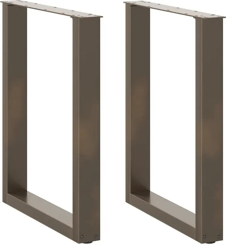 vidaXL Nohy k jídelnímu stolu ve tvaru U, 2 ks, ocel, 70 x (72-73) cm, ocel [4013185] Barva: Černá