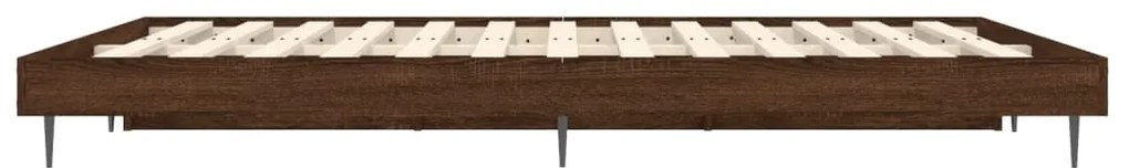 Rám postele hnědý dub 135 x 190 cm kompozitní dřevo