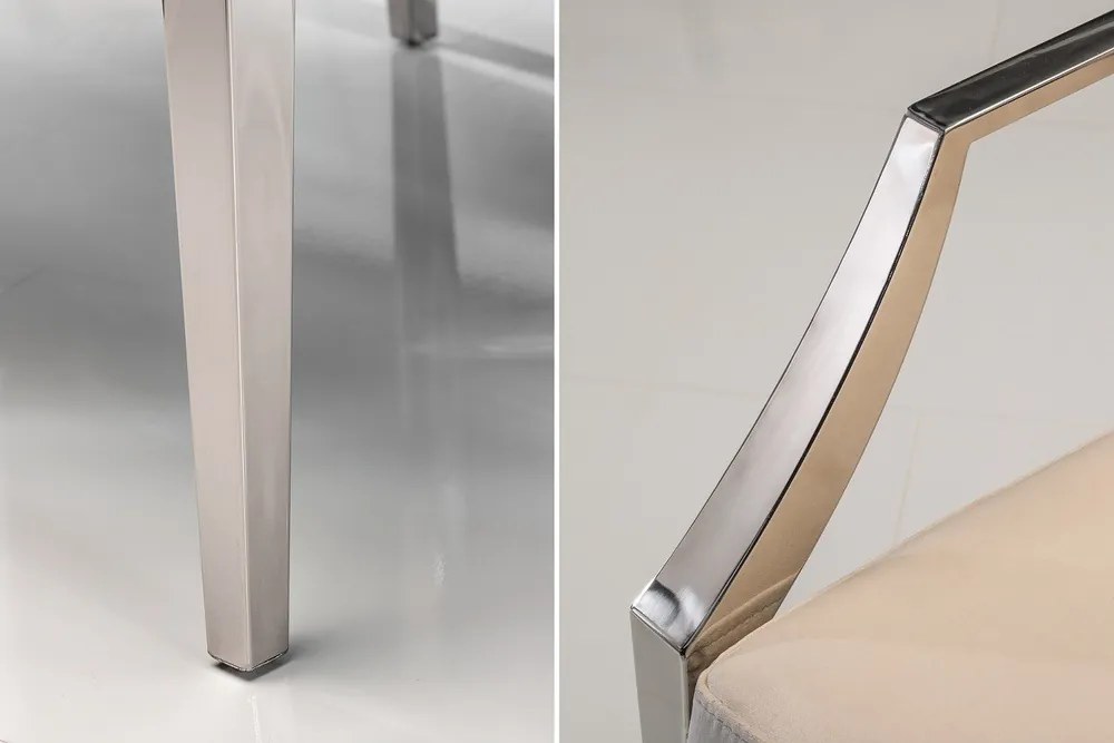 Designová židle s opěrkami Rococo II béžová