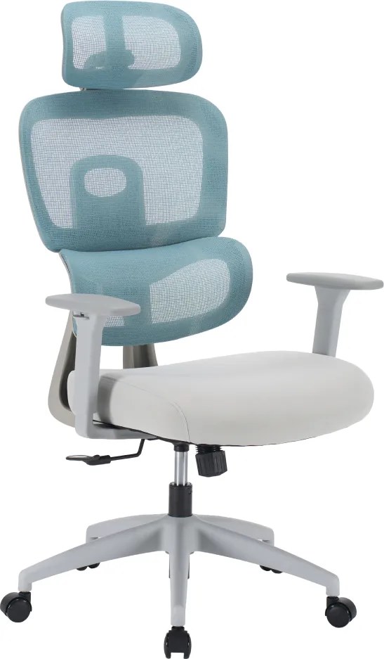 Ergonomická kancelářská židle NEONIT - neomint síťovina / šedá látka / nosnost 150 kg