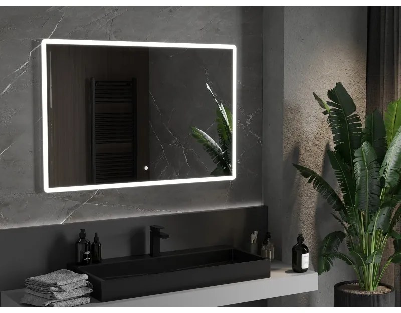 Mexen Navia podsvícené koupelnové zrcadlo 120 x 80 cm, LED 6000K, ventilátor - 9803-120-080-611-00