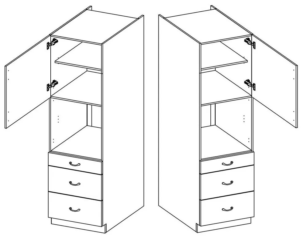 Kuchyňská linka ARONA | 275x300 cm | PREMIUM BOX zásuvky | UNI dvířka | černá/kašmír