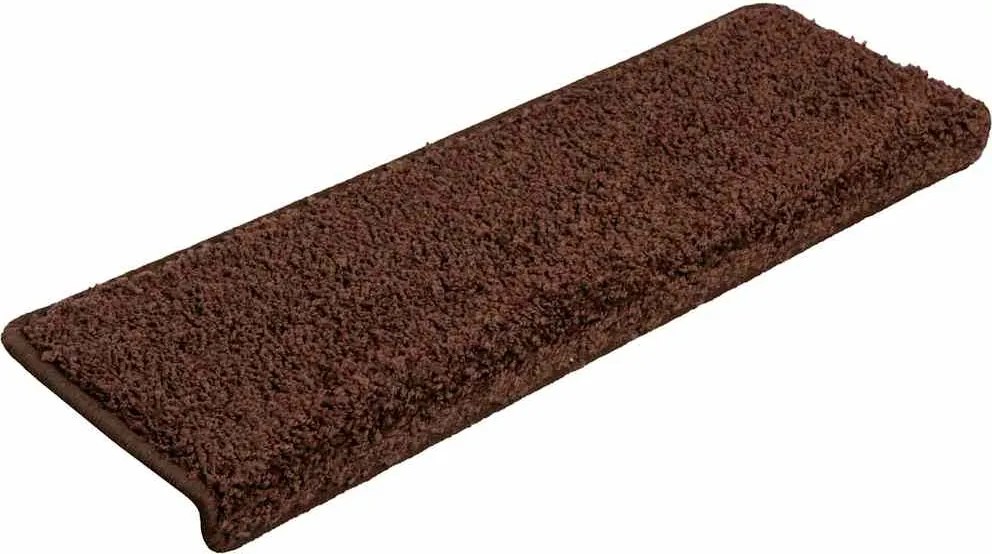 Schodové rohože 15 ks 65 x 21 x 4 cm hnědé s obdélníkovým okrajem 134578
