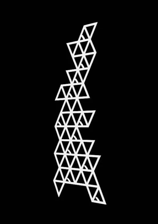Walenty Kovový nástěnný věšák trojúhelníky, různé rozměry, různé barvy Barva: černá, Rozměr: 110x49cm