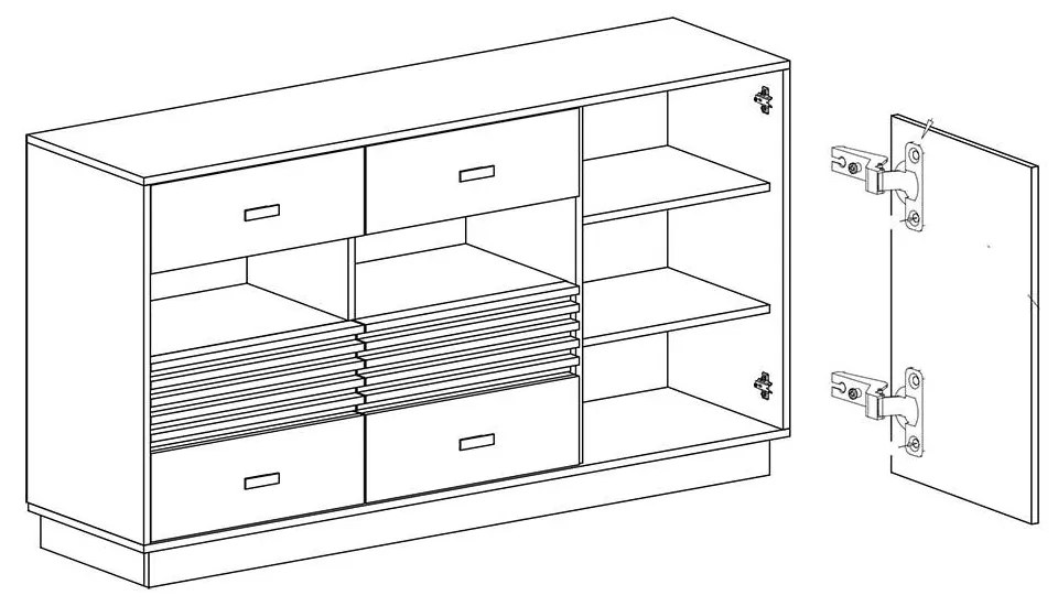 Obývací stěna ALLMO | sestava B | 3 díly | dub estana/antracit