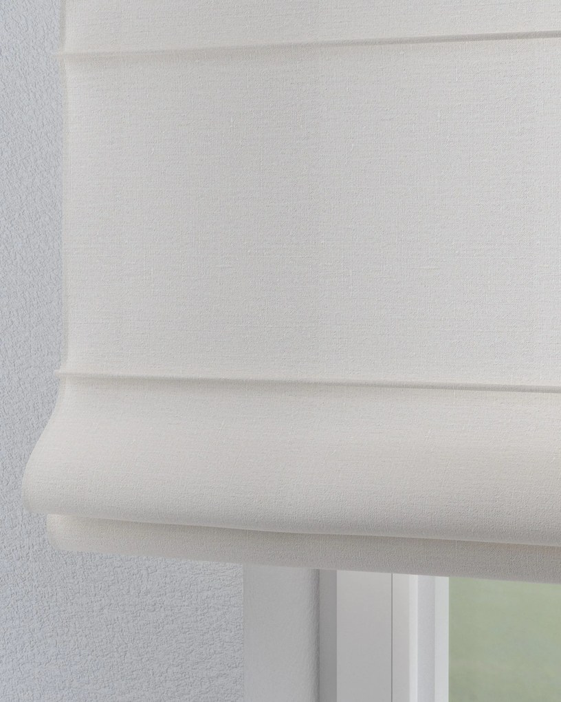 Římská roleta Torino barva bílá látka pletený vzor
