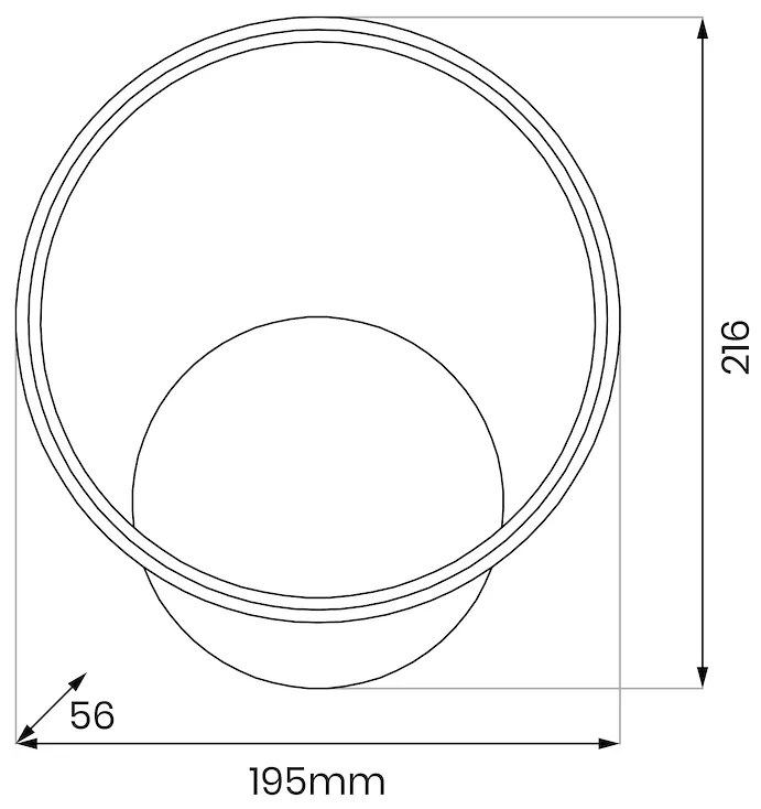 Nástěnné LED svítidlo Hoop, 1x LED 7w, 4000k, g