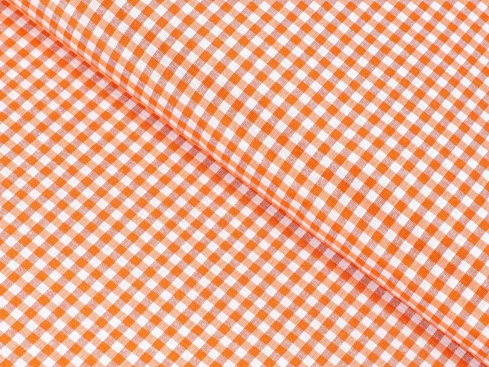Biante Dekorační čtvercový ubrus Rebeka RE-006 Oranžovo-bílá kostka malá 110x110 cm