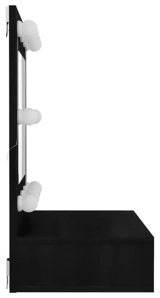 Petromila Zrcadlová skříňka s LED černá 60 x 31,5 x 62 cm
