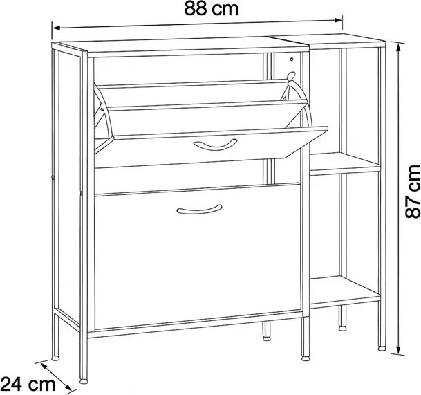 Botník hnědá, ABO-G1008 OAK Barva: Hnědá