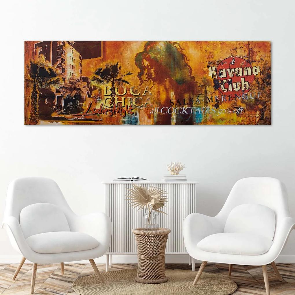 Gario Obraz na plátně Koláž z havanského klubu Rozměry: 90 x 30 cm