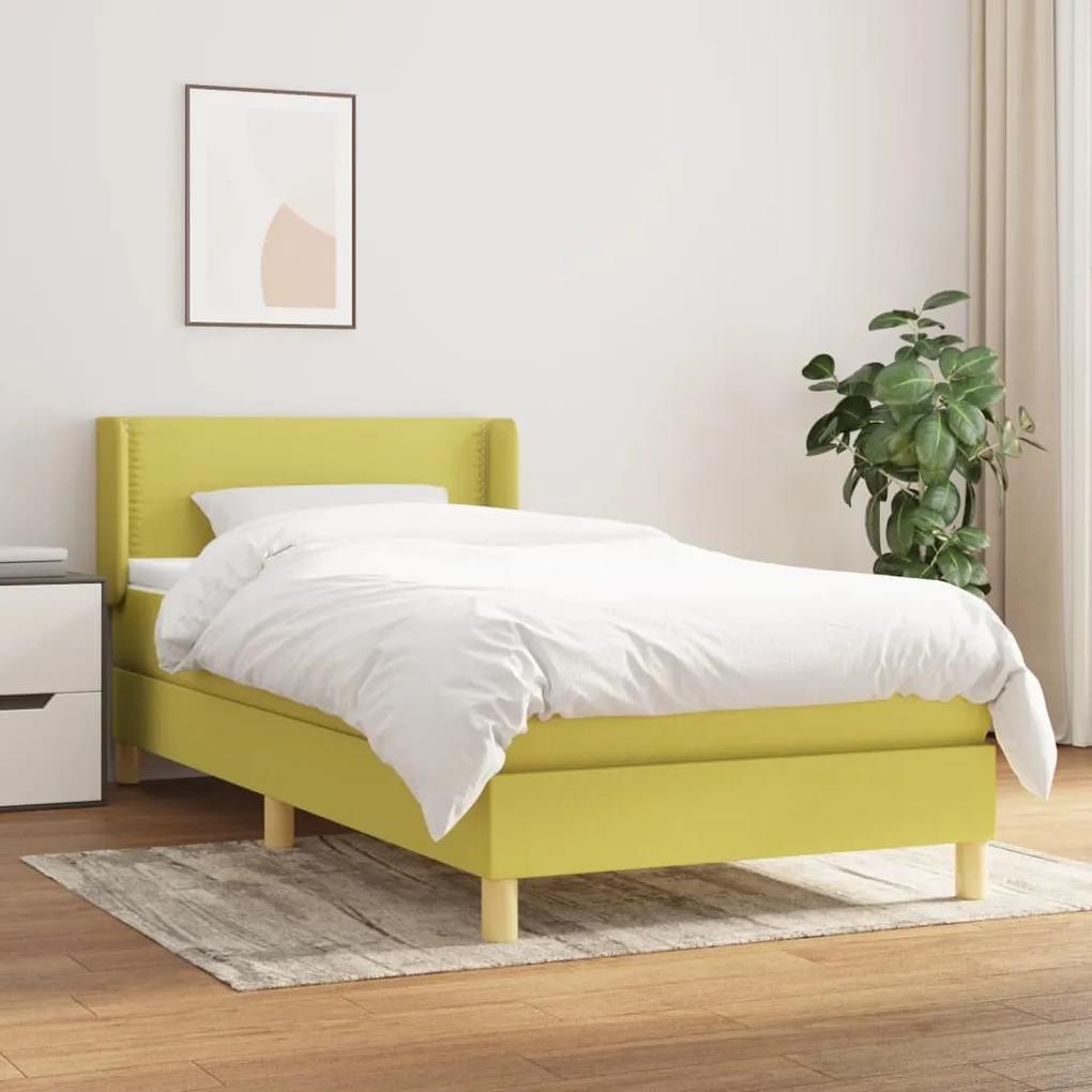 vidaXL Box spring postel s matrací 90x200 cm textil [3130165] Barva: tmavě hnědá