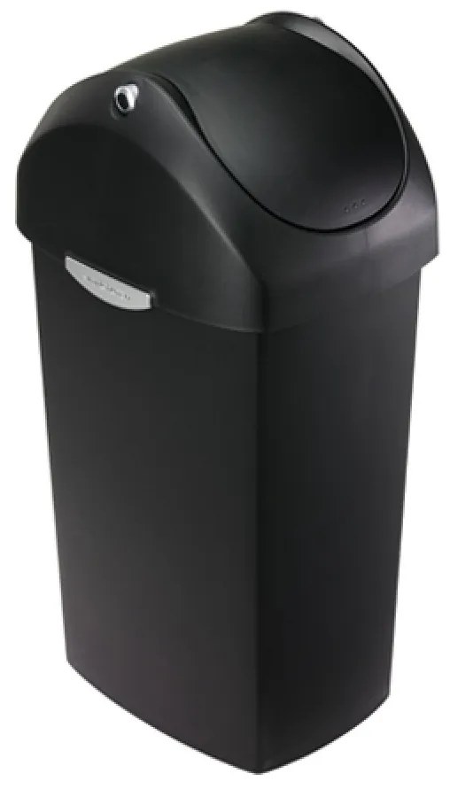 Odpadkový koš Simplehuman – 60 l, houpací víko, černý plast
