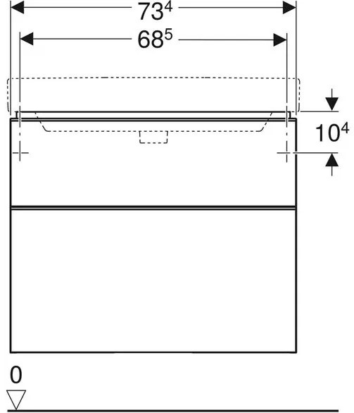 Geberit Smyle Square Koupelnová skříňka pod umyvadlo 73,4 cm, láva 500.353.JK.1