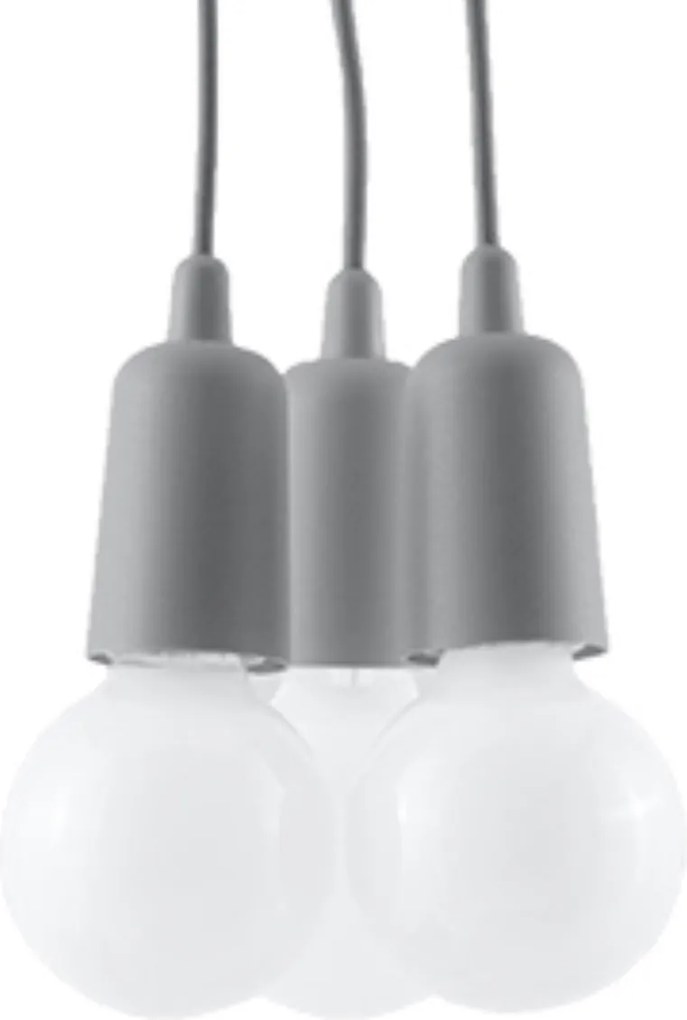 Sollux Lighting Závěsné svítidlo DIEGO 3 šedé