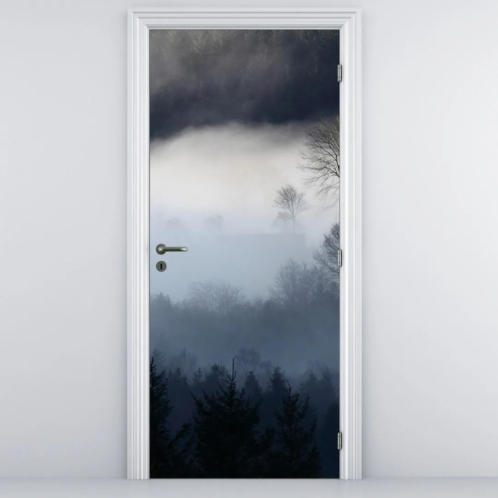 Fototapeta na dveře - Mlha nad lesem (95x205cm)