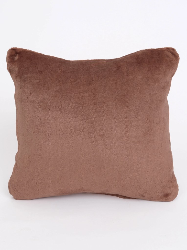 MK Lůžkoviny Povlak na polštář mikroplyš 40 × 40 cm – Laura mocha mousse