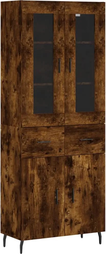 Skříň highboard kouřový dub 69,5 x 34 x 180 cm kompozitní dřevo 3198550