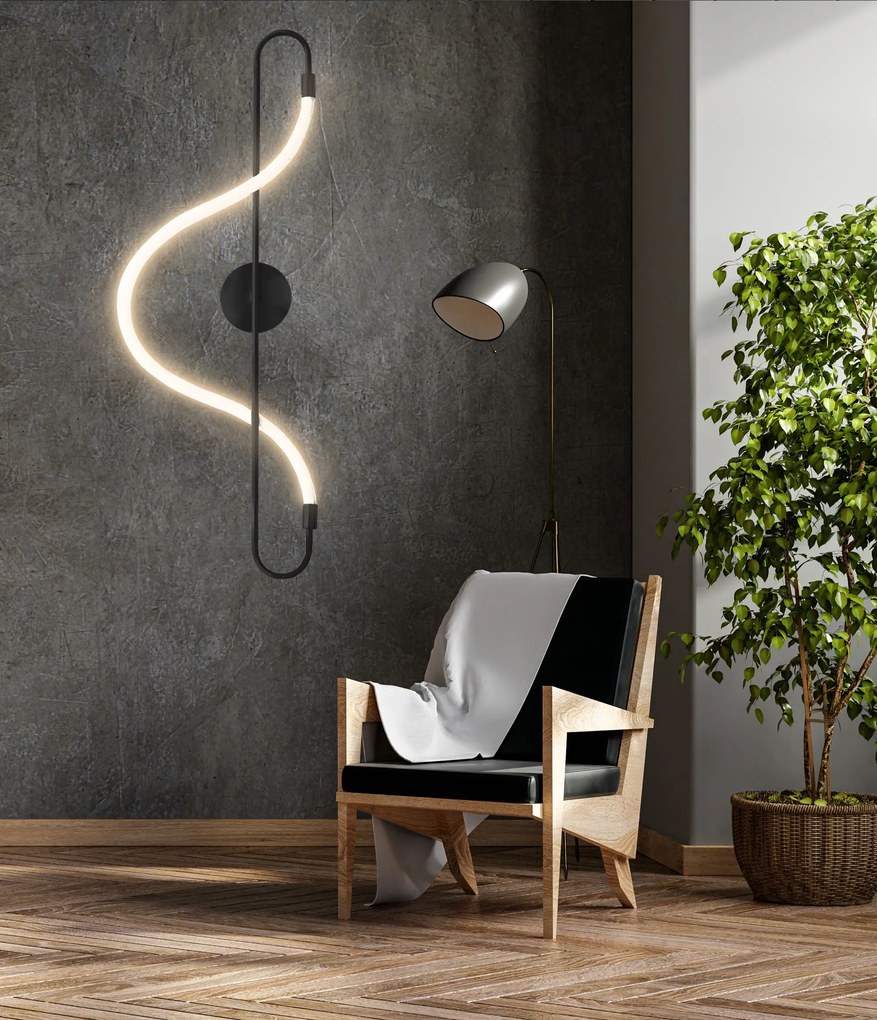 Toolight Toolight, LED nástěnné svítidlo Long Black APP857-W, černá-bílá, OSW-04032