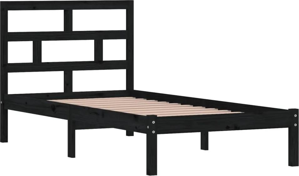 vidaXL Rám postele masivní dřevo 90 x 190 cm Single [3101185] Barva: Černá
