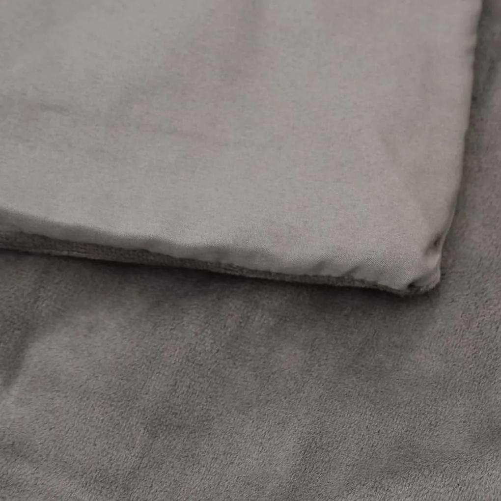 vidaXL Zátěžová deka s povlečením šedá 135 x 200 cm 10 kg textil [3154888]