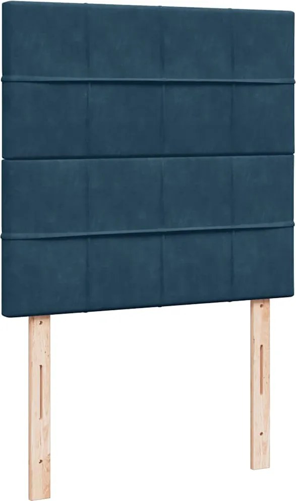 Box spring postel s matrací tmavě modrá 100x200 cm samet 3292266