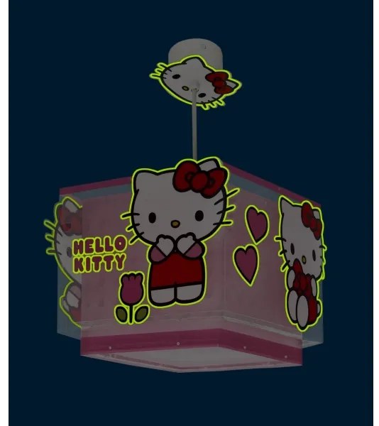 Dalber 73262 - Dětský lustr HELLO KITTY 1xE27/15W/230V růžová