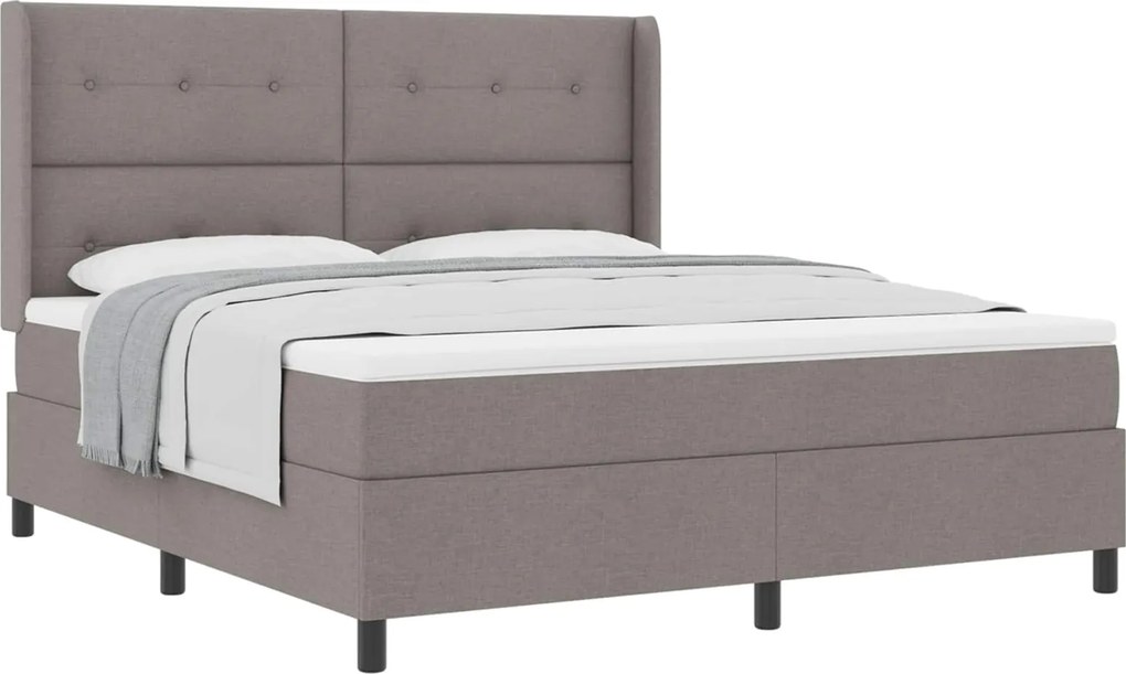 Postel s boxspringem s polštářem Taupe 200 x 180 cm textil 3341662