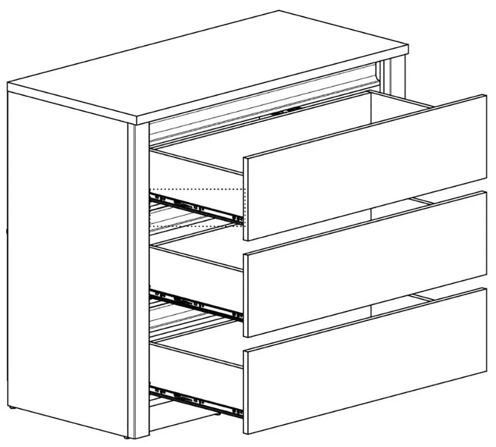 MONTANA d | komoda K3S | 90 cm | lefkas