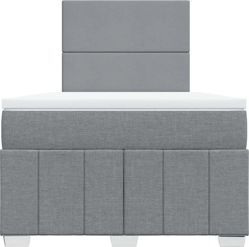 Box spring postel s matrací světle šedá 120x190 cm textil 3291600
