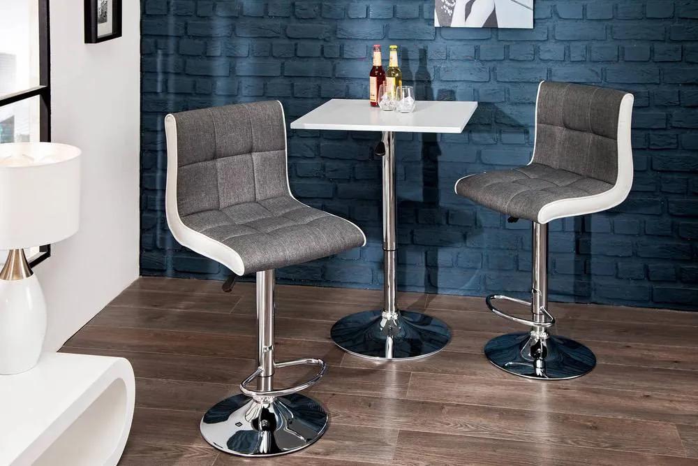 Designová barová židle Modern šedobílá | BIANO