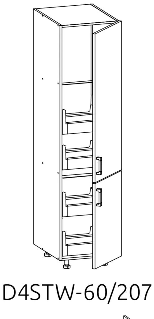 K10-D4STW-60/207 dolní skříňka s vnitřními zásuvkami kuchyně Top Line Zvolte stranu: pravé provedení, Barva korpusu skříněk: Bílá alpská, Zvolte barvu dvířek: Bílá lesk