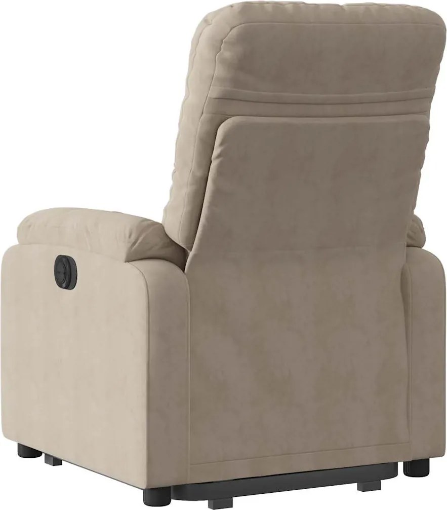 Zvedací polohovací křeslo taupe tkanina z mikrovlákna 3204929