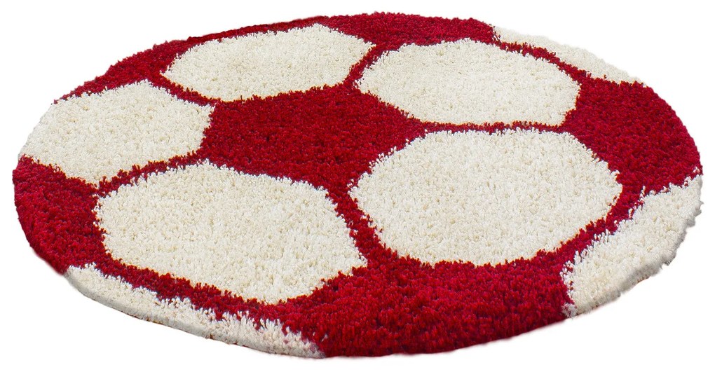Ayyildiz, Dětský kusový koberec Fun 6001 red, 120x120 (průměr) kruh, červená, dětský pokoj