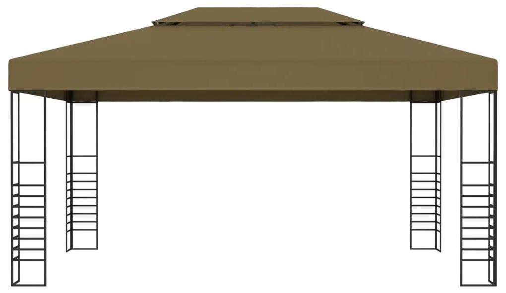 vidaXL Altán se zatahovací střechou 3 x 3 m taupe 180 g/m²